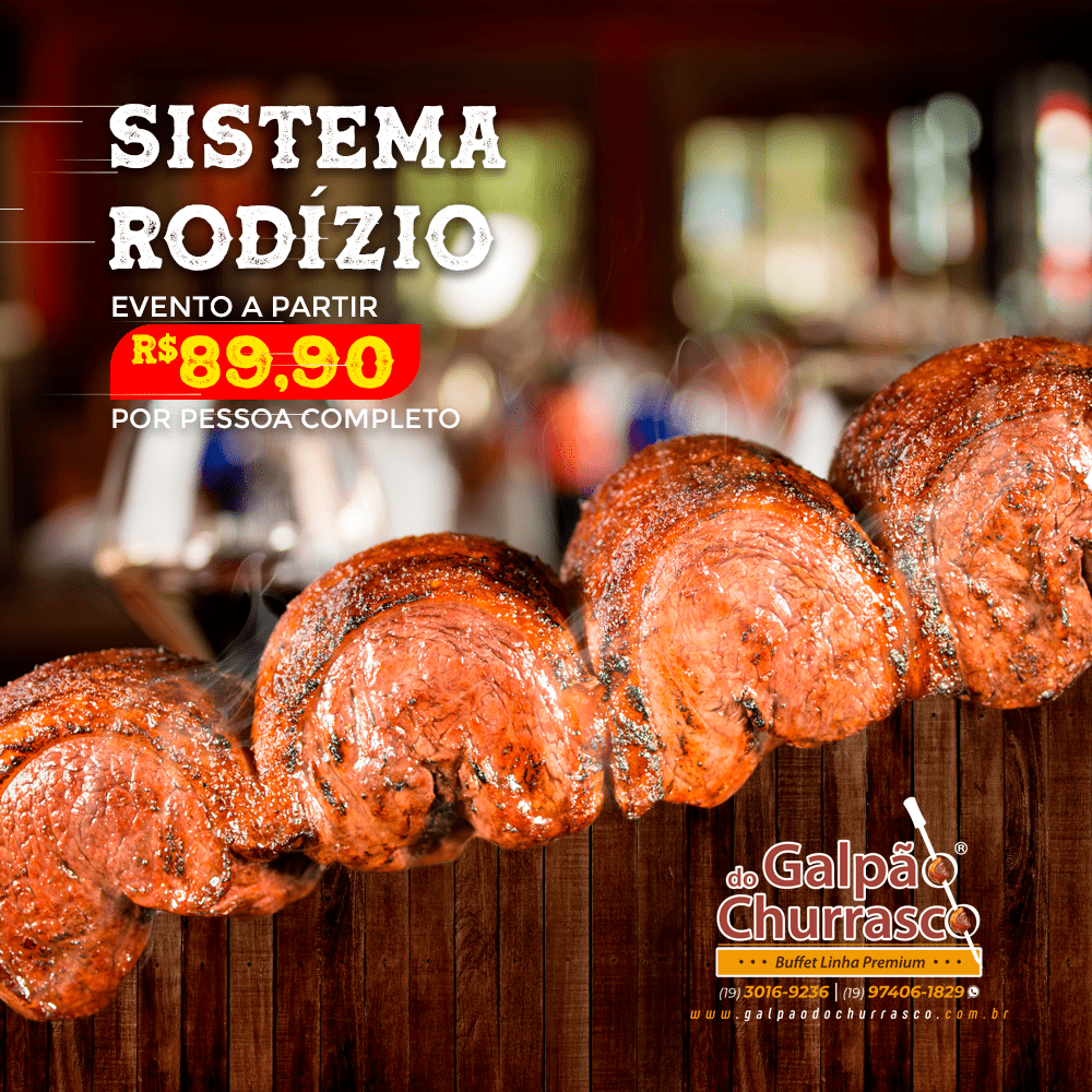 Buffet especializado em Churrasco Sistema Rodízio.. | Galpão do Churrasco